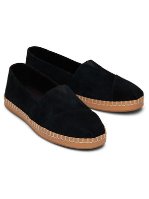 Buy TOMS Suede Black Leather Wrapped Sole Shoes Online
