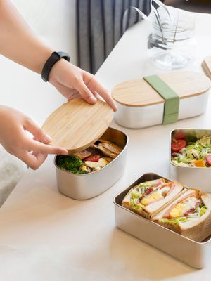 Buy The Better Home Food Container Tiffin With Bamboo Lid Strap Round ...
