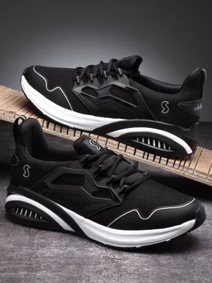 Buy SOLETHREADS Racer Black Solid Men Sneakers Online