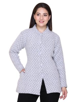 Buy FASHSTORE Womens Grey Self Design Cardigans (S) Online
