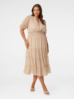 Buy Forever New Hazel Curve Frill Tier Midi Dress Online