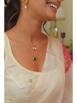 Buy Perfectly Average Clear Pendant Necklace | 18K Gold Plated ...