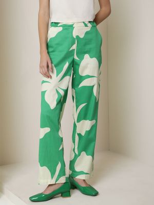 Buy RAREISM Slag Printed Green Trouser Online