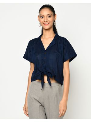 Buy Fabindia FabNu Cotton Slub Tie Up Top Online