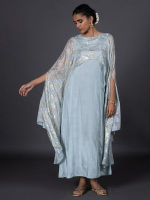 Buy W Light Blue Dupatta Drape Dress Online