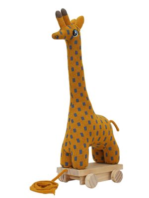 Buy Pomme Knitted Soft Toy Giraffe with Wooden Cart Online
