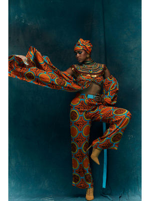 Buy Esha Amiin Label Big Orange D Ring Pants online