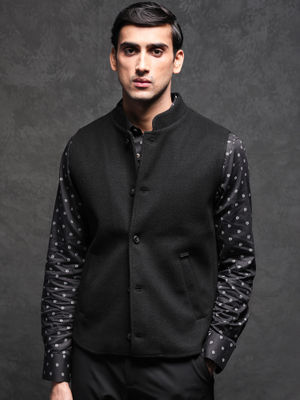 Buy Rare Rabbit Thermo Primary Black Solid Jacket Online