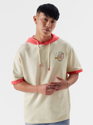 Buy The Souled Store Official Popeye Thinking Hat Hooded T-shirt for ...