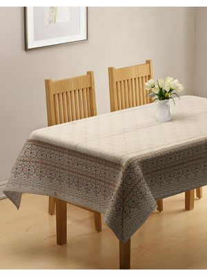 Buy Fabindia Beige Miraya Cotton Table Cover (8 Seater) Online