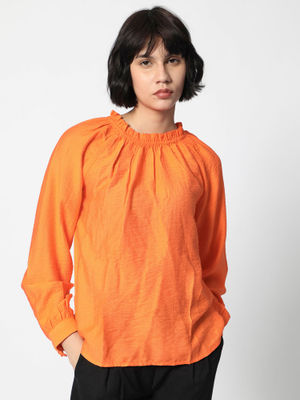 Buy RAREISM Harof Dark Orange Top Online
