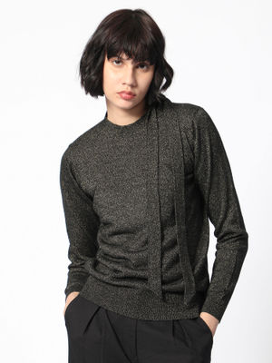 Buy RAREISM Black High Neck Full Sleeve Sweater Online