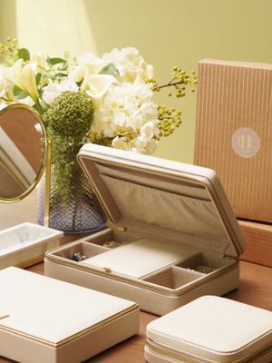 Buy Pure Home + Living Cream Faux Leather Jewellery Box - Large Online