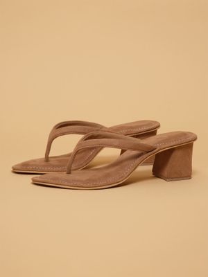 Buy Eridani Danie Beige Slip On Sandal Heels Online