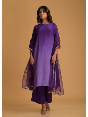 Buy DIMPLE DESIGN STUDIO Violet Shaded Suit (Set of 3) Online