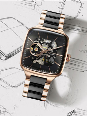 Buy Giordano Men Automatic Skeleton Square Black Dial Analog Watch - GZ ...