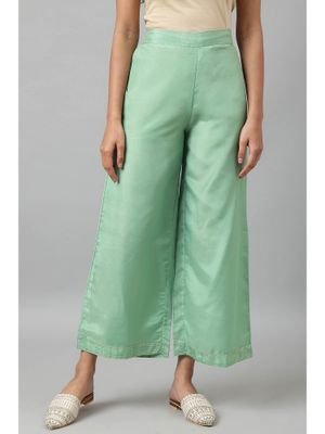 Buy W Green Solid Parallel Pants Online