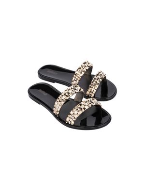 Buy Melissa Bling Ad Black Caramel Solid Flats Online
