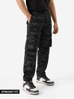 Buy The Souled Store Original Solids : Black Men Cargo Pants Online