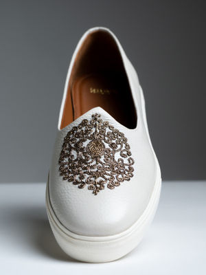 Buy Kavith Sainaani White-bronze Wedding Sneaker Online