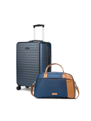 Buy Medium Polycarbonate Blue Check-in Luggage (60L) with Blue ...