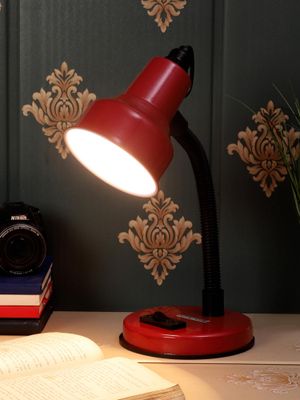 Buy MFD HOME FURNISHING Stylish Commander Red Table Lamp With Pen Stand ...