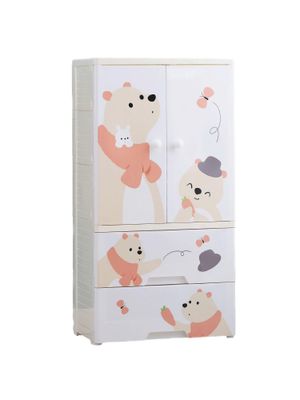 Buy Polka Tots Kids Pooh Collapsible Plastic Almirah Wardrobe Storage ...
