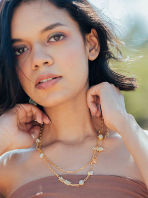 Buy Aarjavee Charmer Golden Necklace Online