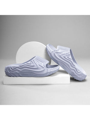 Buy Red Tape Women Textured Dusty Blue Sliders (UK 3) Online