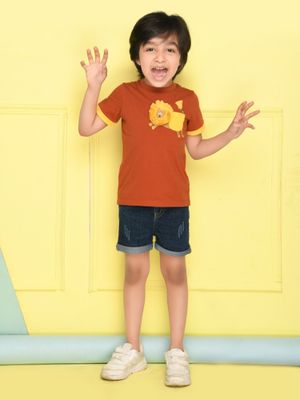 Buy Spunkies Simba Pocket Tee New Print Brown Online