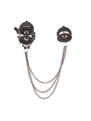 Buy The Tie Hub Black Sea Shells Chain Lapel Pin Online