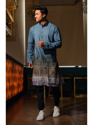 Buy Hatheli Shibhori Cotton Long Kurta Online