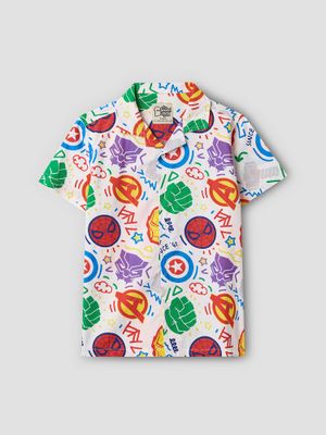 Buy The Souled Store Official Marvel: Legends Boys White Shirt (3-4 ...