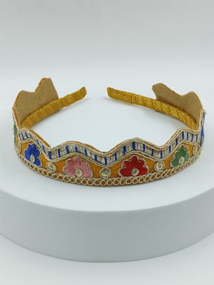 Buy Choko Kids Felt Crown Tiara - Gota and Zari - Gold Online
