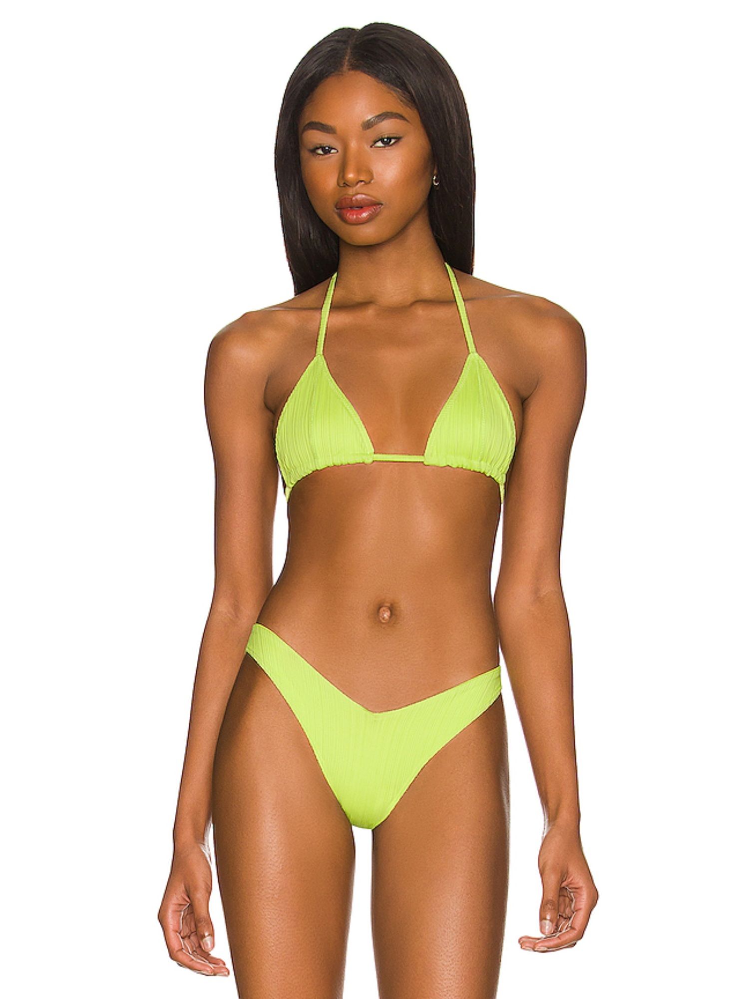 Buy Frankies Bikinis Phillipa Plisse Bikini Top Green Online