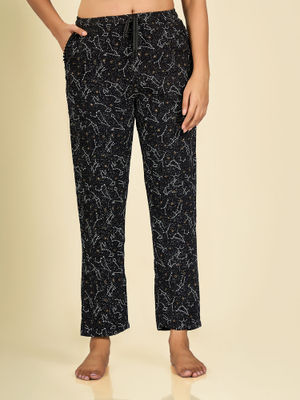 Buy MAYSIXTY Women Rayon Black Printed Pyjama (S) Online