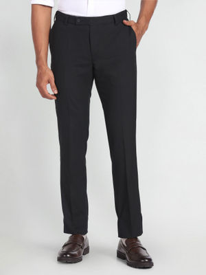 Arrow Formal Trousers : Buy Arrow Mid Rise Tailored Regular Fit Black ...