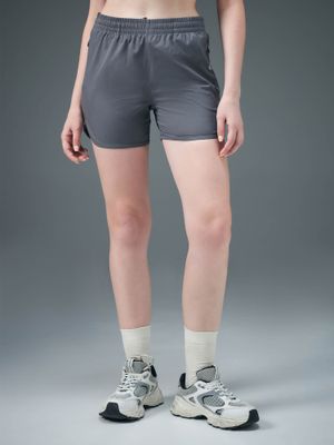 Buy Technosport Grey Solid Regular Fit Shorts (S) Online