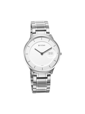 Buy Titan 1843Sm02 Edge Metal Grey Dial Analog Watch for Men Online