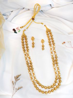 Buy Niscka 24K Gold Plated Traditional Matar Mala with Pearls Online