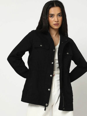 Buy GAP Women Black Relaxed Fit Shacket (XS) Online