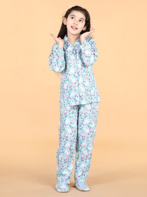 Buy Piccolo Printed Night Suit Blue (Set of 2) Online