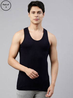 Buy Dixcy Scott Mens White Vest Modern Fit Innerwear (pack Of 3) Online