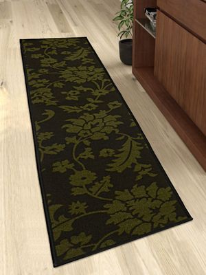 Buy Saral Home Polypropylene Floral Kitchen Runner-Green-45X180 Cm Online