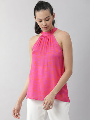 Buy RAREISM Pink Printed Top Online