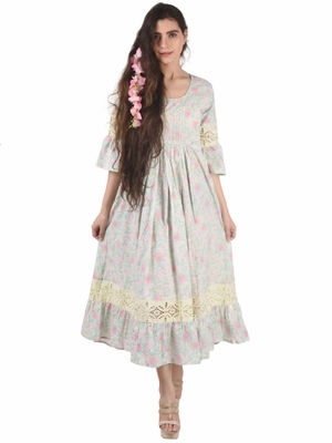 Buy Naina Arunima Multi-Color Printed Cherry Blossom Dress Online