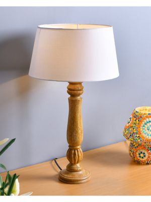 Buy Homesake Victorian Natural Table Lamp White Shade Online