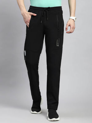 Buy Monte Carlo Black Solid Regular Fit Track Pant Online