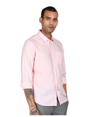 Buy AD By Arvind Mens Pink Solid Shirts Online