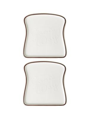 Buy Nestasia Microwave Safe White Bread Shape Plate for Serving ...